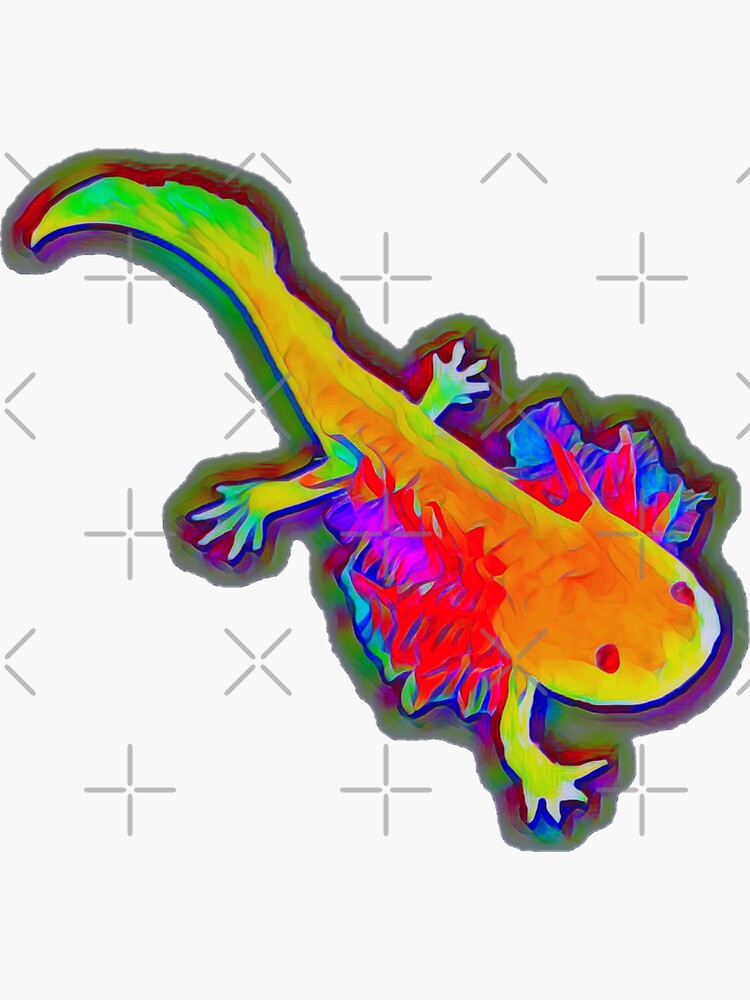 Pegatina «Rampu el Axolotl - arco iris resplandeciente» de DoodlePets ...