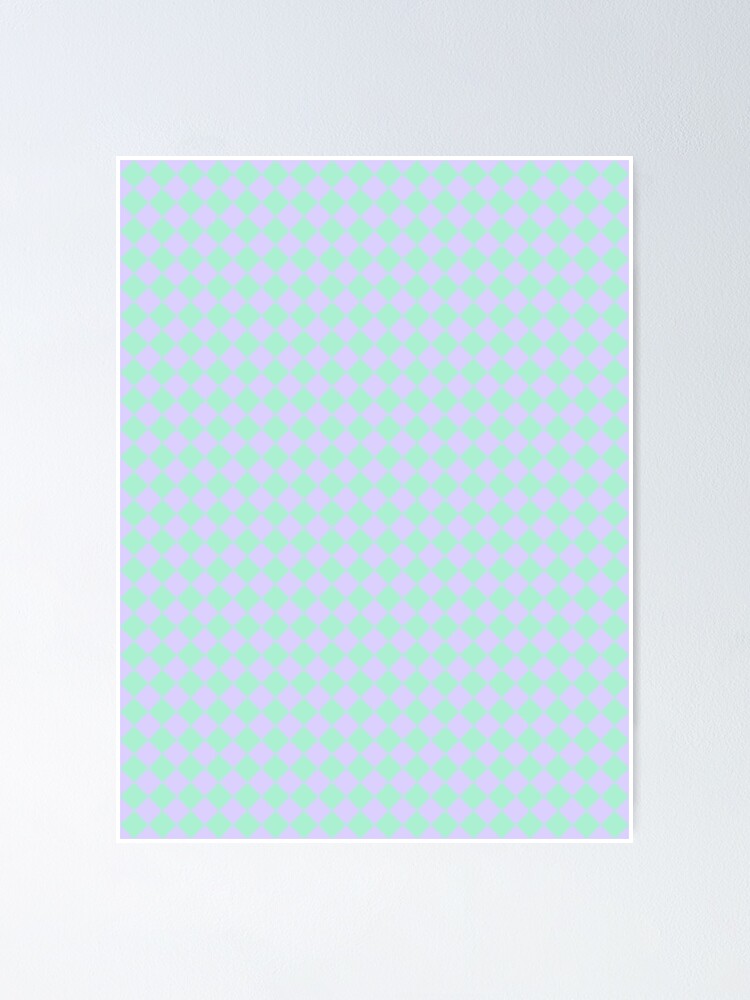 "Magic Mint Green and Pale Lavender Violet Diamonds" Poster for Sale by ...