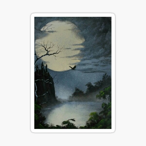 "Dark Night Moon Bright" Sticker for Sale by Matcartwork | Redbubble