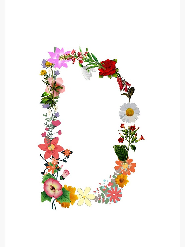 "Monogram D, Floral Letter D, a multicolor beautiful design with ...