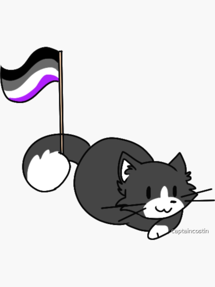 Asexual Flag Cat Sticker For Sale By Captaincostin Redbubble