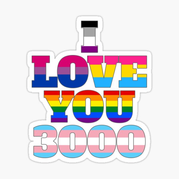 "pride - i love you 3000" Sticker for Sale by chuckshurley | Redbubble