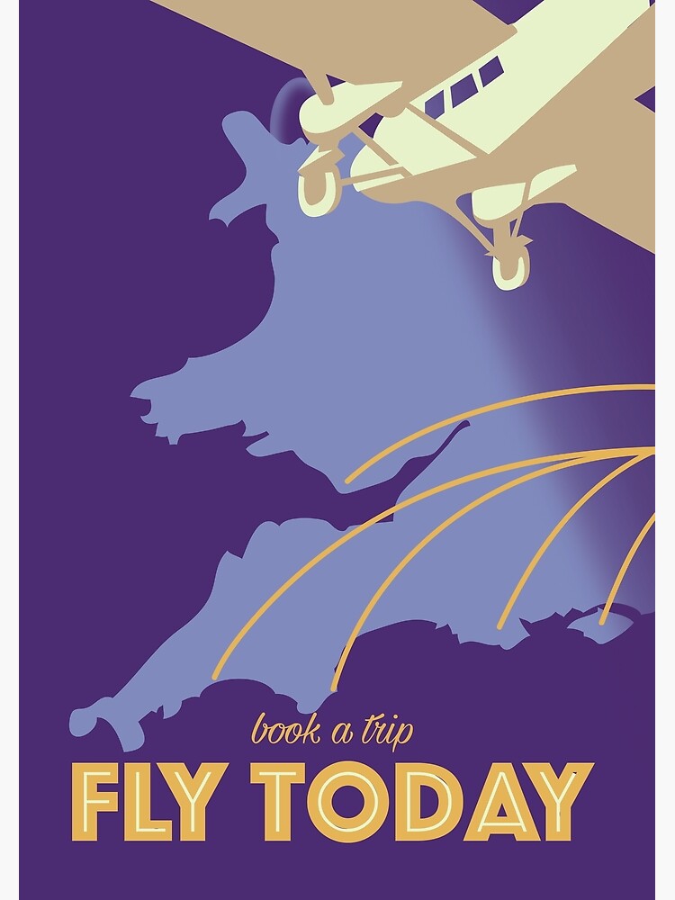 "Fly Today - Vintage style british travel poster" Poster by ...