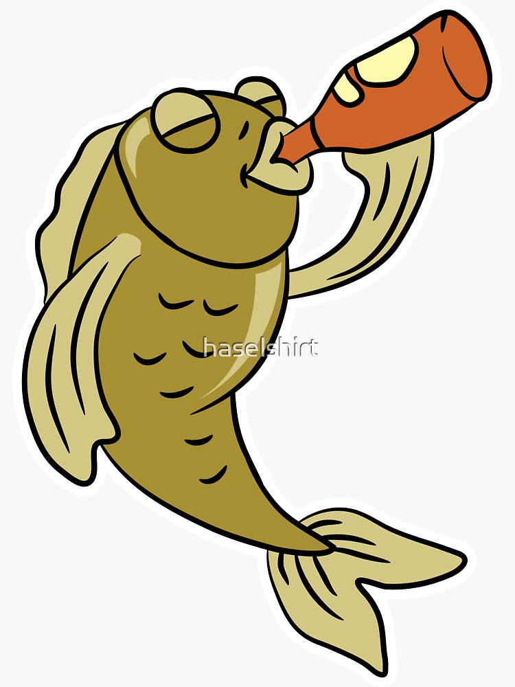 "Fishing Beer Hobby Drinking Fish Birthday Gift Idea" Sticker for Sale ...