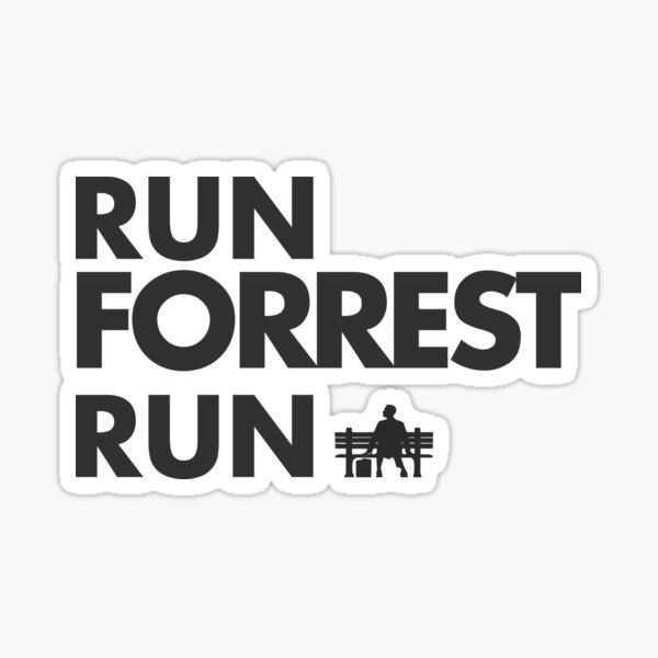 "Run Forrest Run!" Sticker for Sale by shekov | Redbubble
