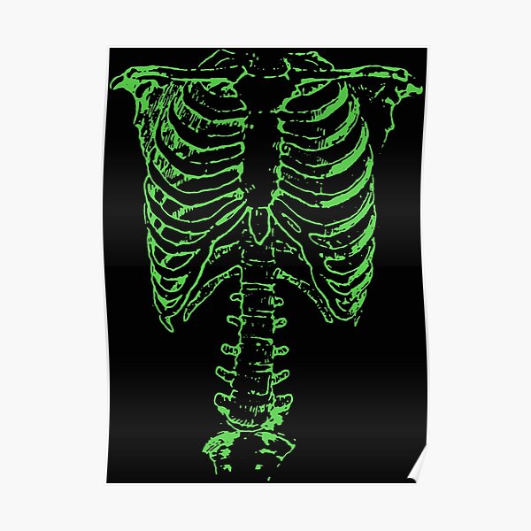 "Green Ribcage " Poster for Sale by Technoir | Redbubble