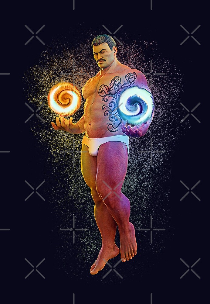 Muscle Daddy Wizard Casting Magical Spell By Giorgion Redbubble