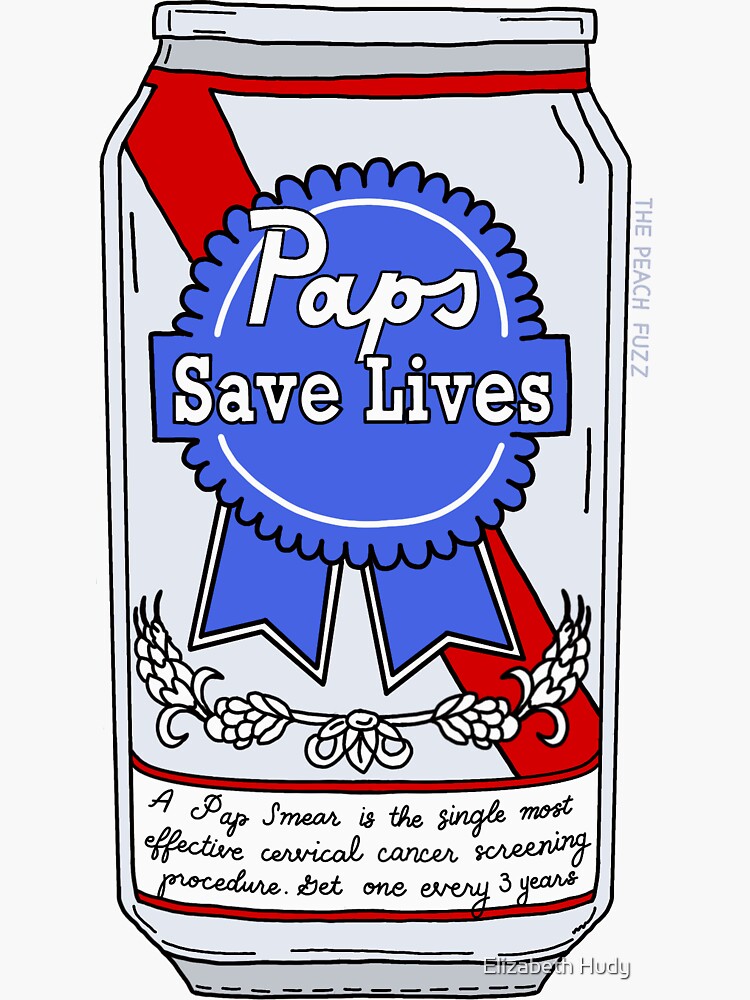 "Pap Smears Save Lives - The Peach Fuzz" Sticker for Sale by ...