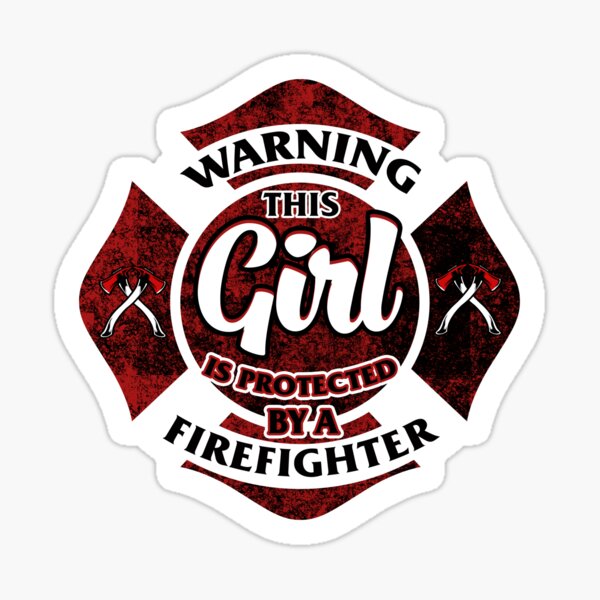 "Protected By Firefighter Proud Firemen Gift " Sticker for Sale by ...