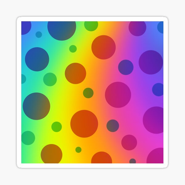 "Rainbow Gradient with Colorful Polka Dots!" Sticker by KelseyLovelle ...
