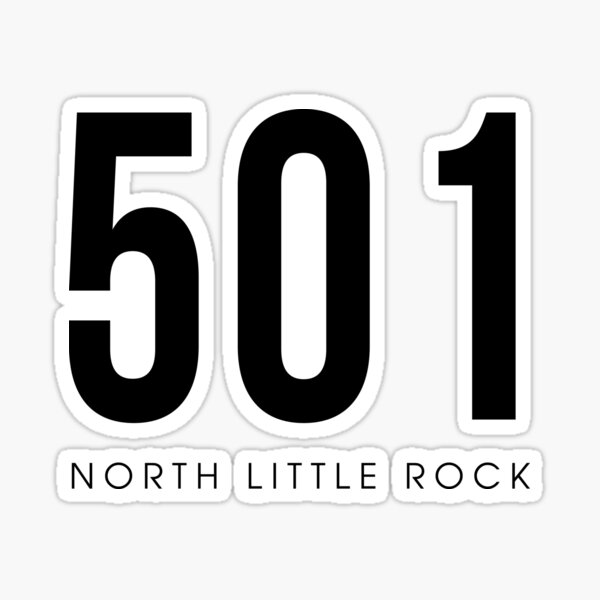 "North Little Rock, AR - 501 Area Code" Sticker by CartoCreative ...