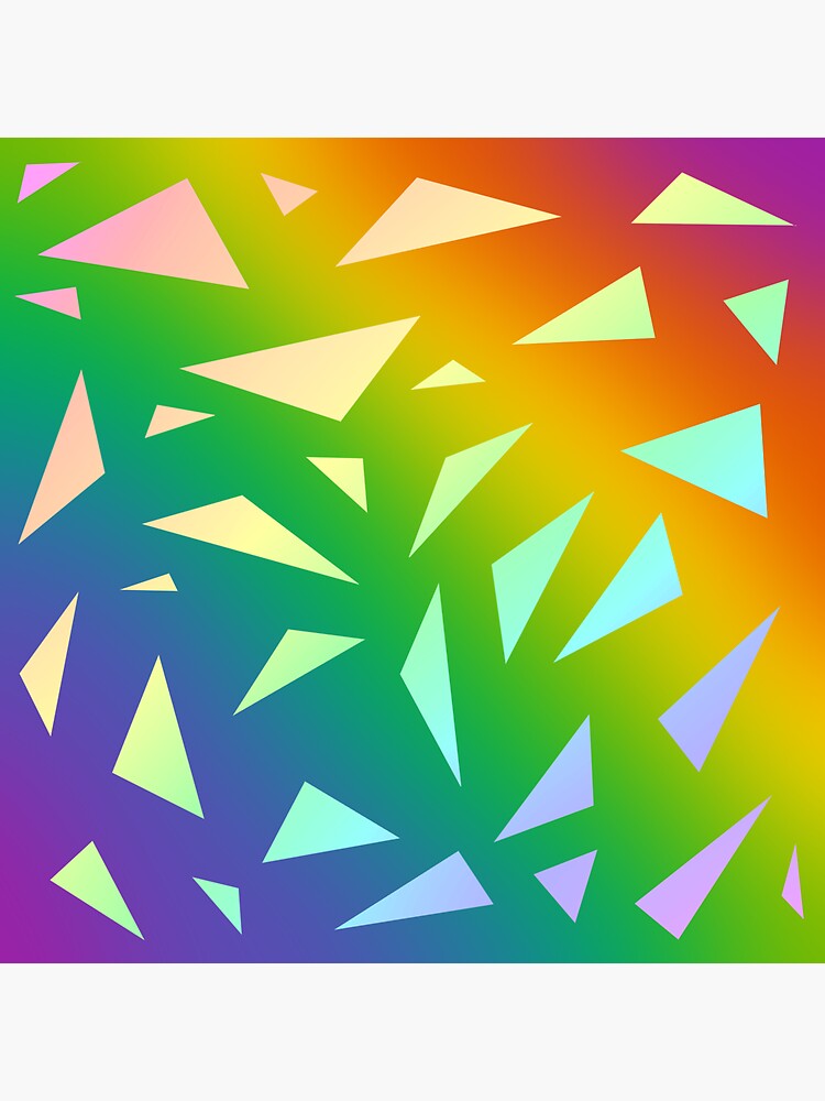 "Bright Rainbow Gradient with Colorful Pastel Triangles" Sticker for ...
