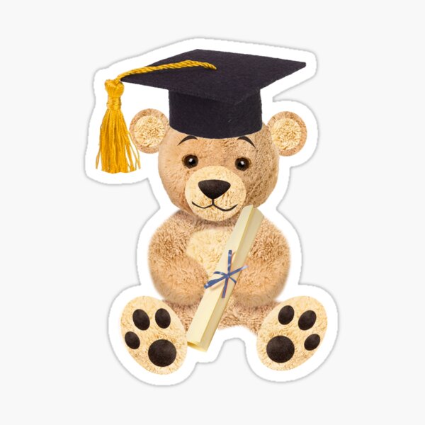 "Graduation Bear" Sticker for Sale by wickedcartoons | Redbubble