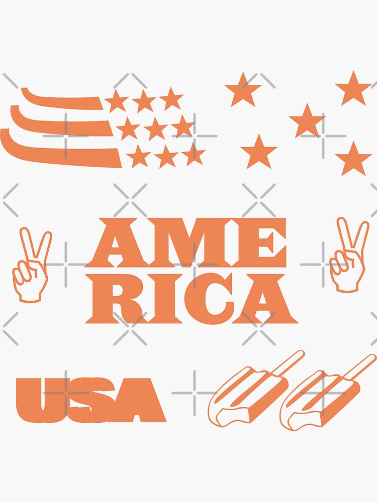 "Orange USA | America Sticker Pack" Sticker by The-Goods | Redbubble