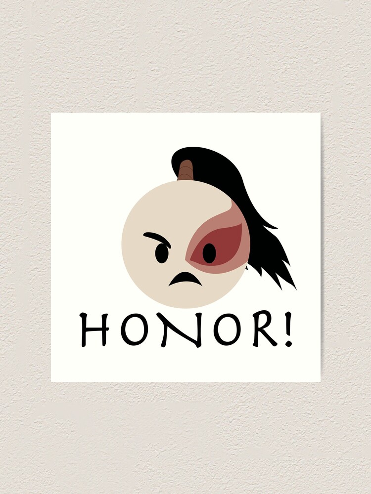 "Angry Zuko emoji 1 "HONOR!"" Art Print by PrinceTumi | Redbubble