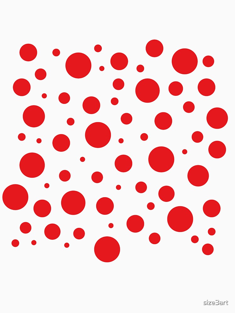"Spotty dotty red spots red and white, red bubbles" Essential T-Shirt ...