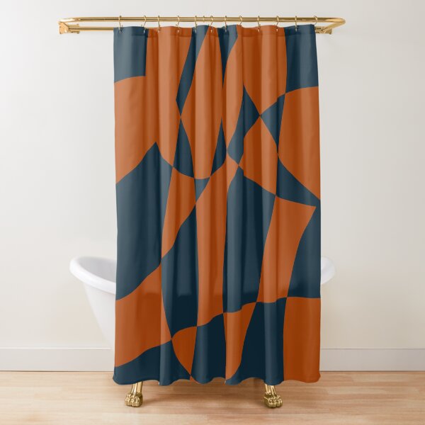 "Blue and Rust Abstract I" Shower Curtain for Sale by BlertaDK | Redbubble