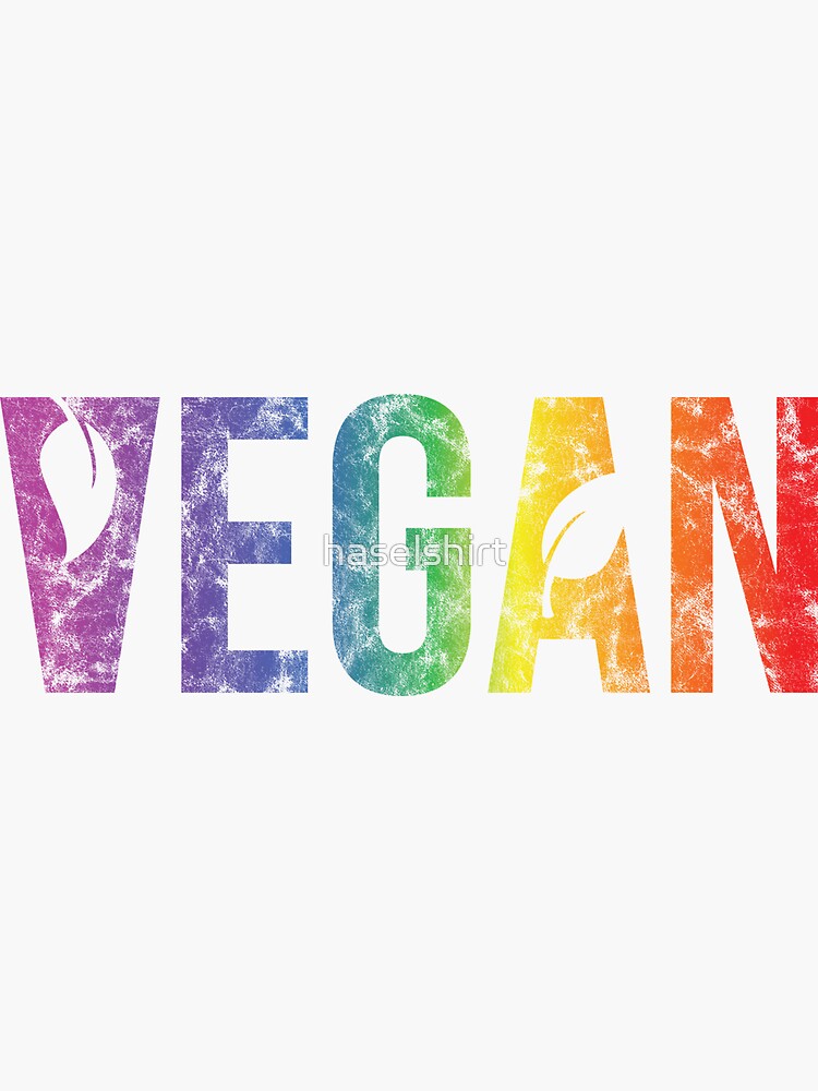 "LGBT Gay Pride Lesbian Vegan Rainbow grunge" Sticker for Sale by ...
