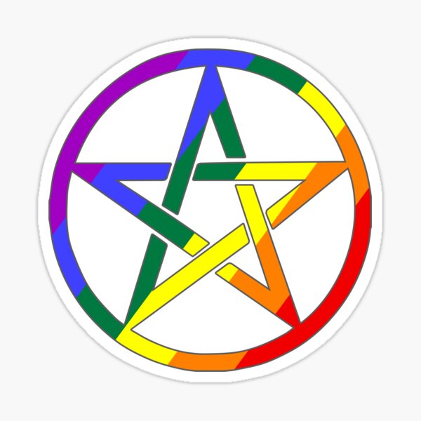 "Rainbow Pentacle Wiccan Witch Symbol" Sticker for Sale by ...
