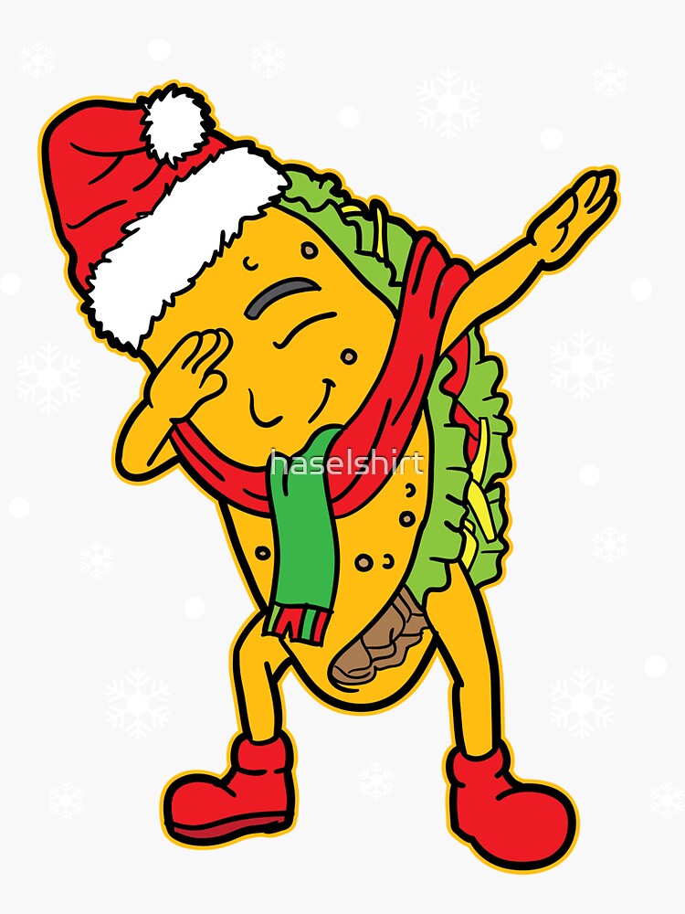"Dabbing Santa Taco Christmas Xmas Holiday Gift " Sticker by haselshirt ...
