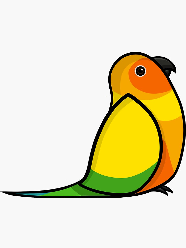 "Sun conure" Sticker for Sale by psittacidart | Redbubble