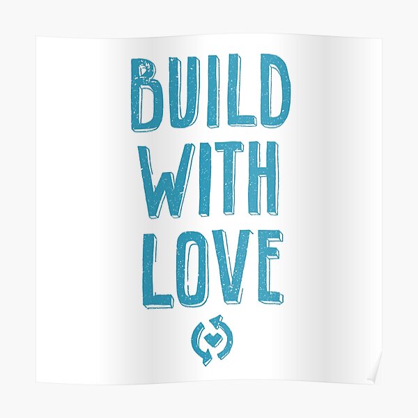 "Build with love - hand lettering Laptop Stickers, T-shirt, Mugs ...