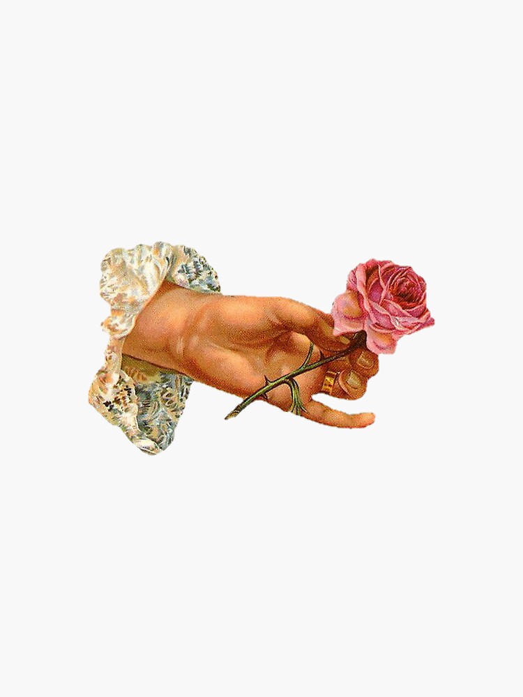 "Rose in Hand" Sticker for Sale by moonbeambaby | Redbubble