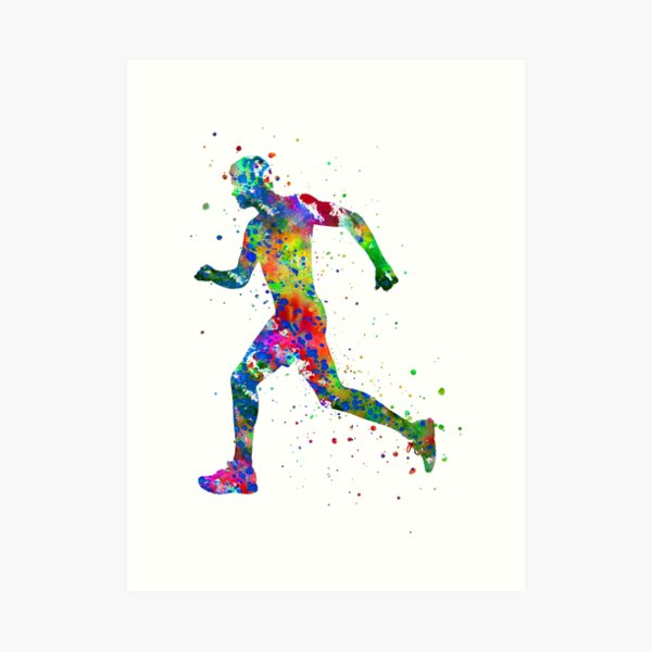 "Running man, running, man sport" Art Print by Rosaliartbook | Redbubble