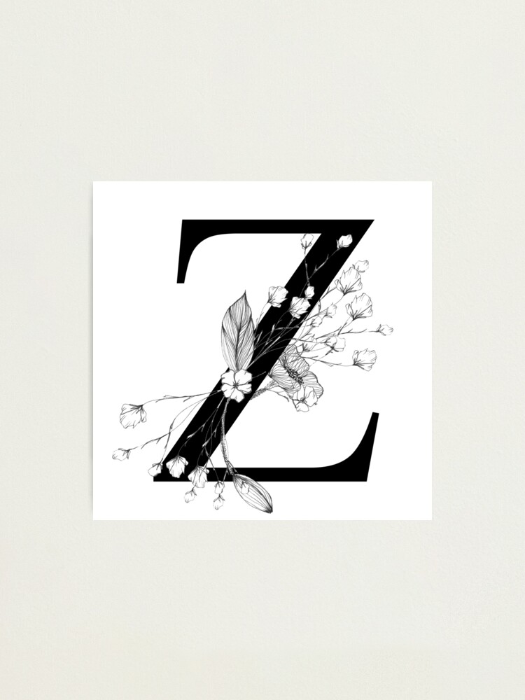 Lámina fotográfica «Letra Z -Gráficos Floral alfabeto en mayúsculas» de ...