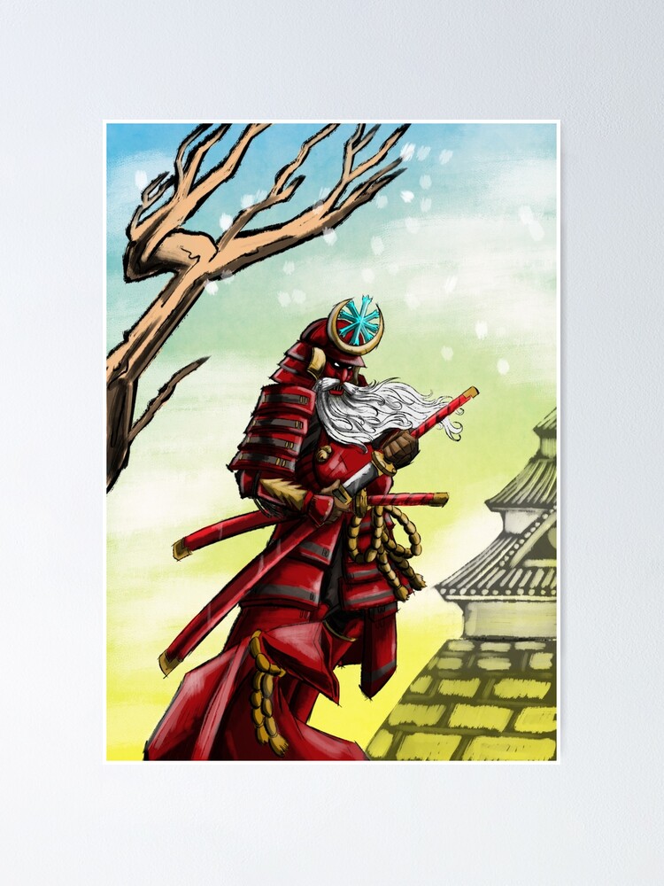 "Samurai Santa" Poster by Dinocomics4ever | Redbubble