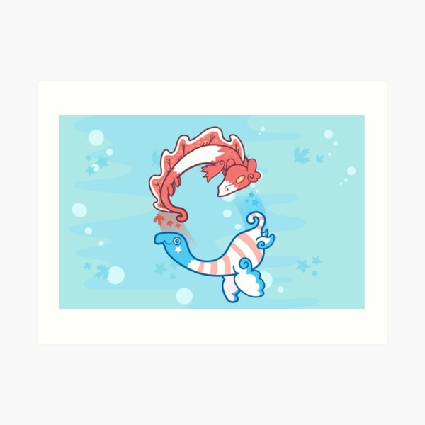 "Ogopogo and Champ" Art Print by Cosmopoliturtle | Redbubble
