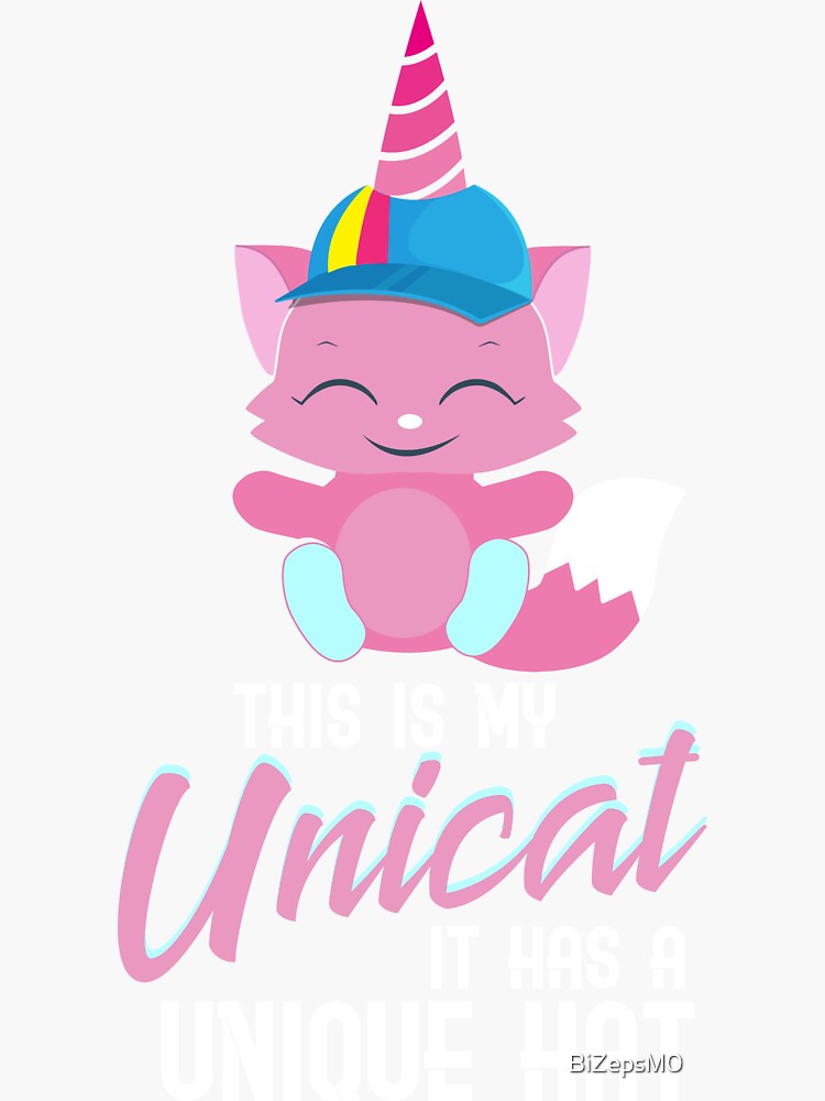 "Unicat with Unique Hat" Sticker by BiZepsM0 | Redbubble