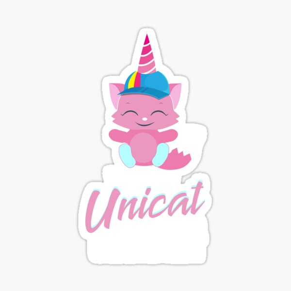 "Unicat with Unique Hat" Sticker by BiZepsM0 | Redbubble
