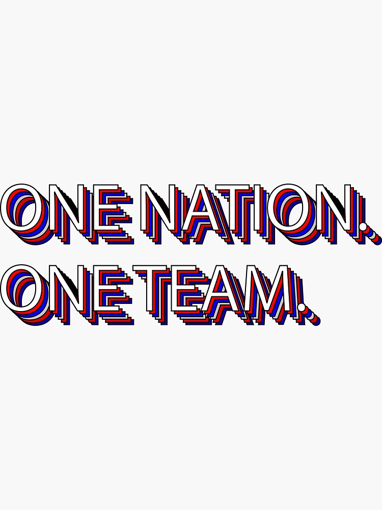"One Nation. One Team." Sticker for Sale by bqualley | Redbubble