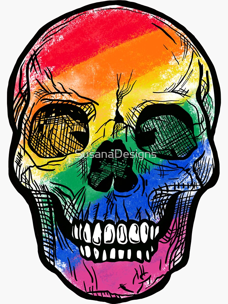 "Pride Skull Colorful Pride Rainbow " Sticker for Sale by SusanaDesigns ...