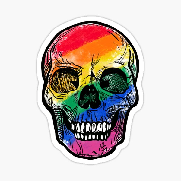 "Pride Skull Colorful Pride Rainbow " Sticker for Sale by SusanaDesigns ...
