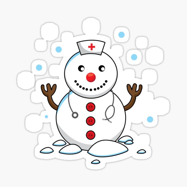 "Christmas Tree Xmas Nurse Snowman Snow Holiday Gift" Sticker for Sale ...