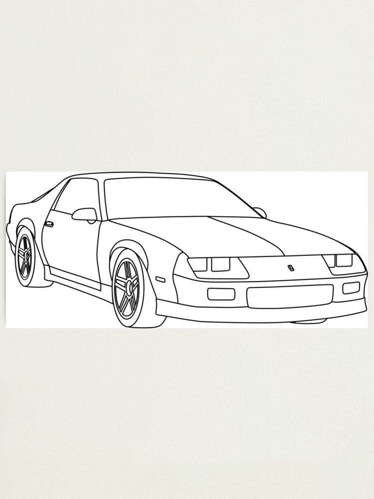 "3rd Gen Camaro Black Outline" Photographic Print for Sale by ...