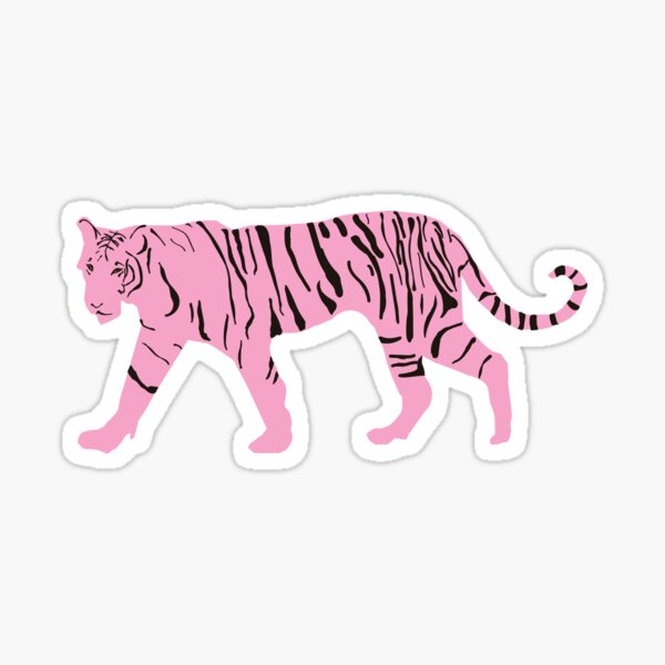 "Pink Tiger " Sticker by Manitarka | Redbubble