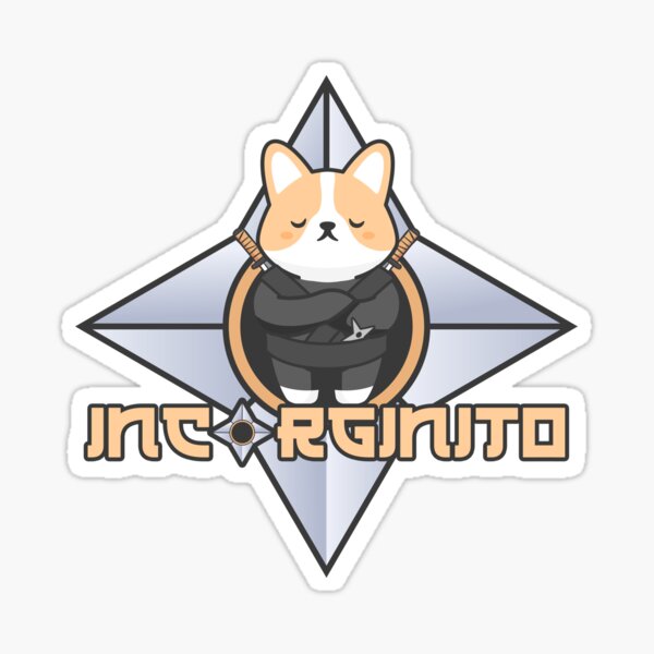 "Incorginito - Funny Corgi Dog Ninja Joke Pun" Sticker for Sale by ...