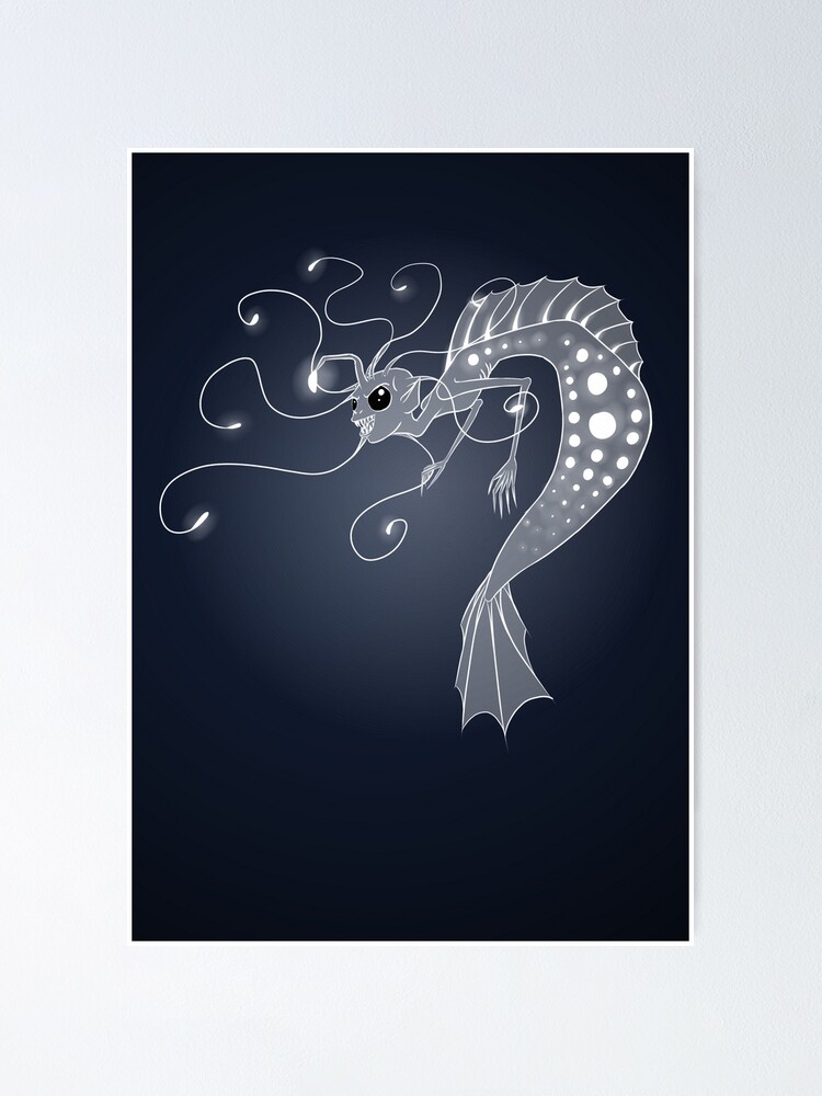 "Deep Sea Angler Fish Mermaid" Poster for Sale by Blenderbeetle | Redbubble
