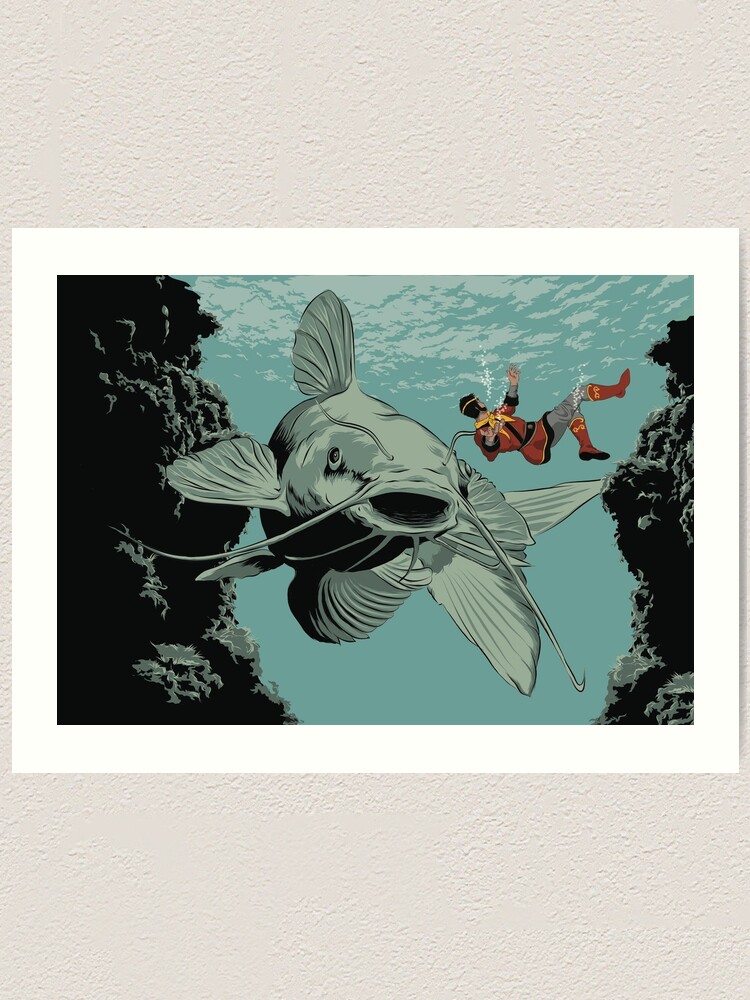 "monkey and the catfish" Art Print for Sale by basementgalaxy | Redbubble