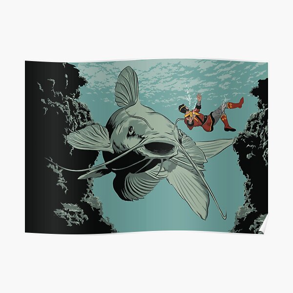 "monkey and the catfish" Poster by basementgalaxy | Redbubble