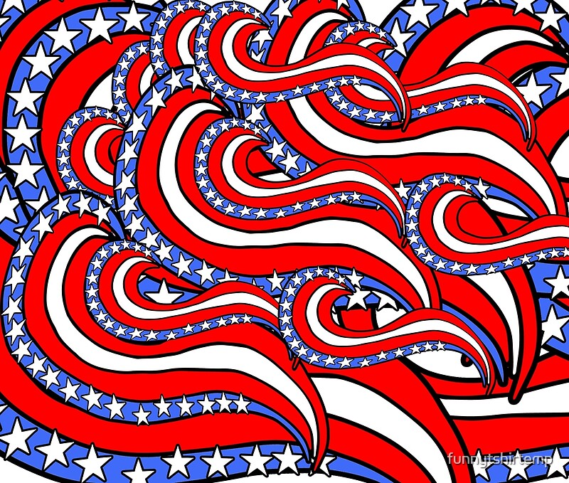 "Patriotic American Flag Red White and Blue Pattern" by funnytshirtemp ...