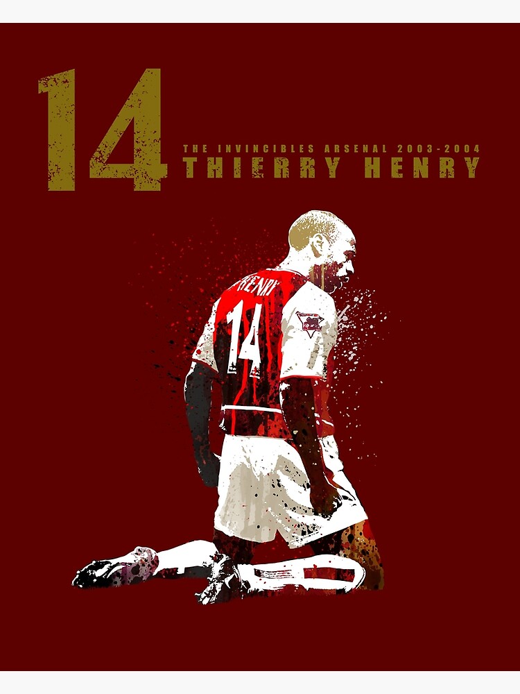 "Thierry henry / 14 / on dark red" Art Print by designwowow | Redbubble