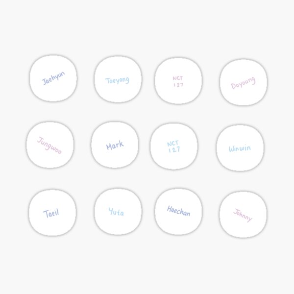 "Copy of NCT 127 Names / Circle Sticker Pack / 12 in 1 / All Members ...
