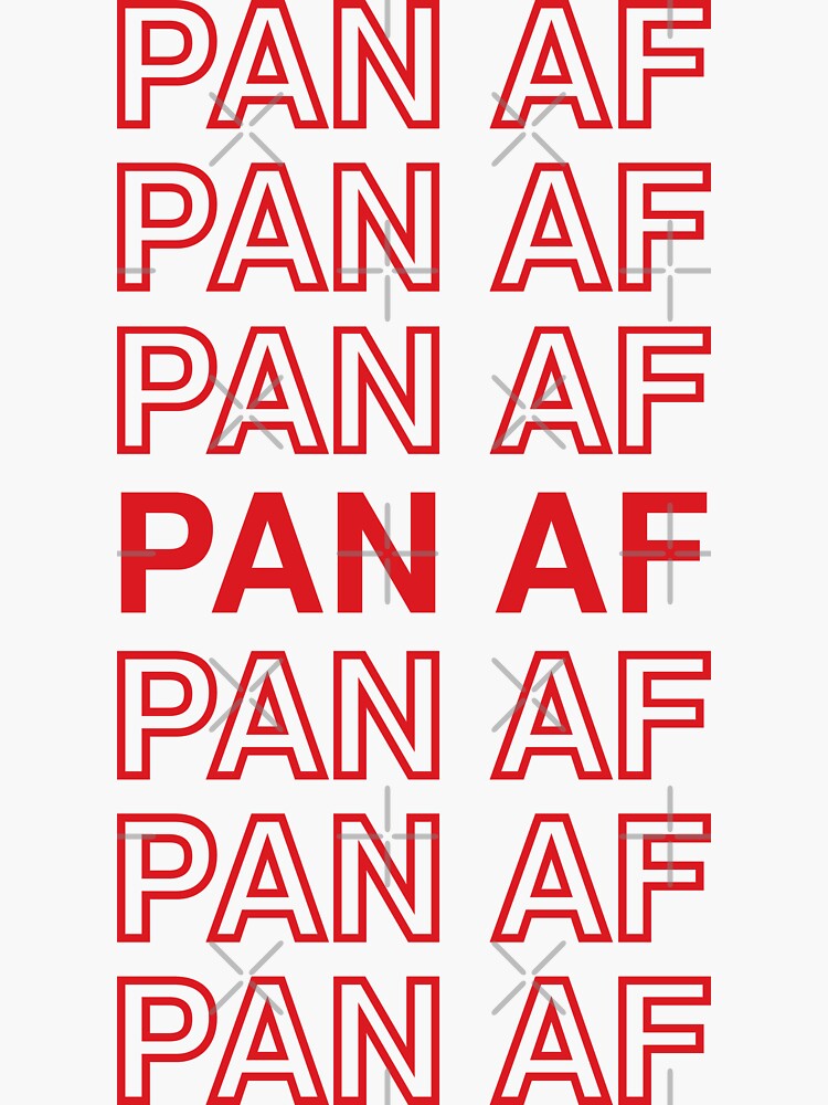 "Pan AF - Red Text" Sticker for Sale by Queerdelion | Redbubble