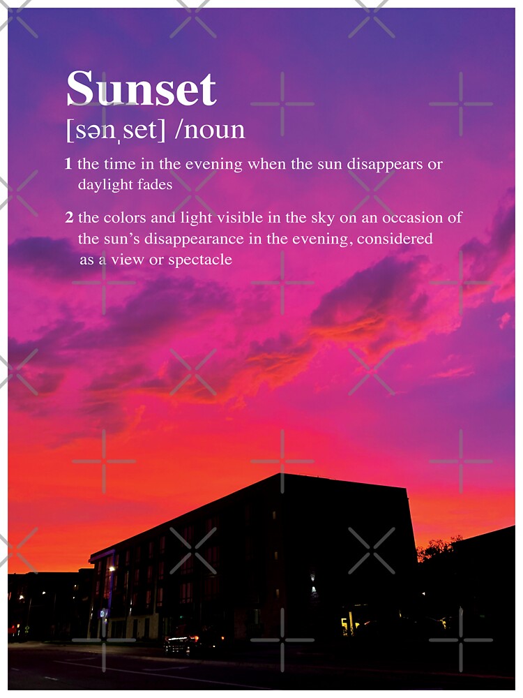 "Sunset Dictionary Definition" Sticker for Sale by chriskirchner ...