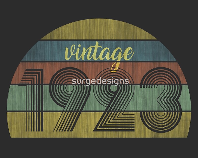 "Vintage Retro Sunset Classic Sunrise 1923 Birth Year" by surgedesigns ...