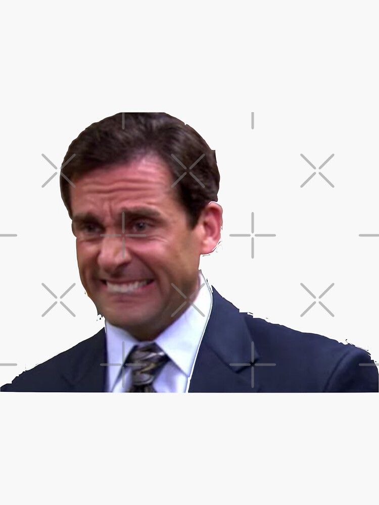 "Nervous Michael Scott" Sticker for Sale by cschlink11 | Redbubble